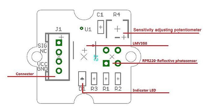 REDOHM GROVE Capteur IR réflectif Grove WLS07061P -003 - RedOhm