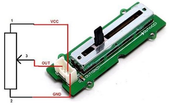 Grove : Potentiomètre à glissière COM05231P - RedOhm